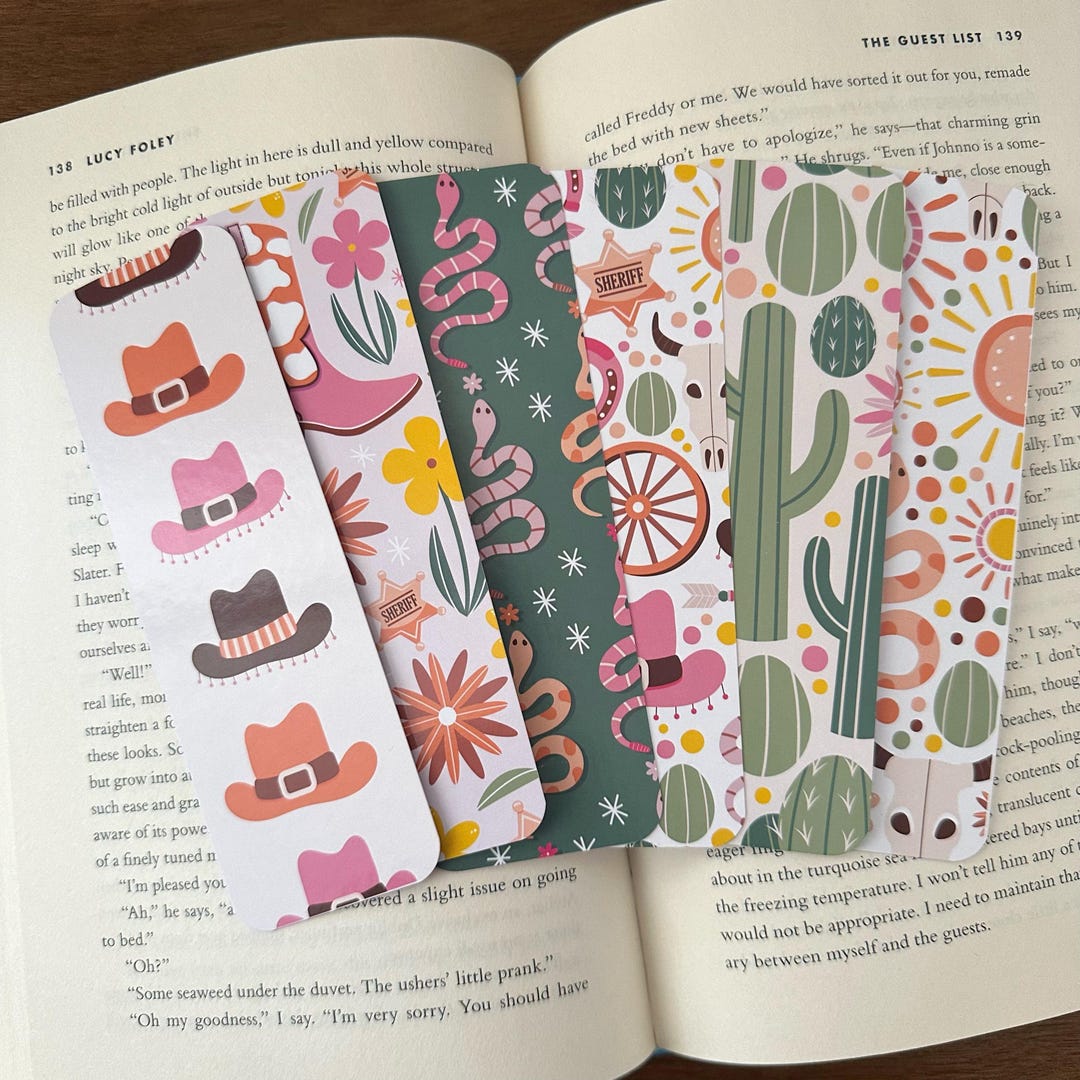 Western Cowgirl Design Bookmark, Double Sided Print Bookmark, Cute Gift ...