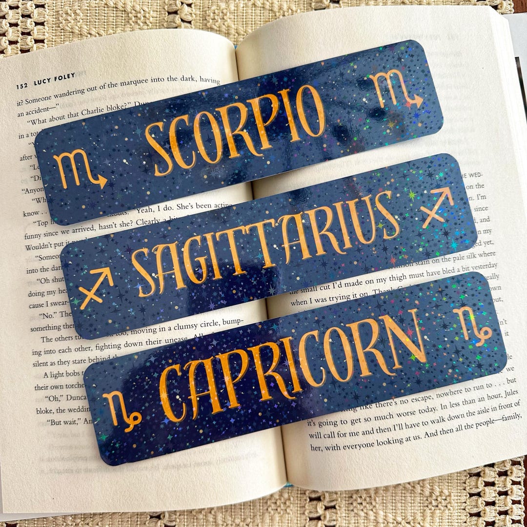 Holographic Zodiac Sign Bookmarks, Astrology-inspired Bookmarks, Star ...