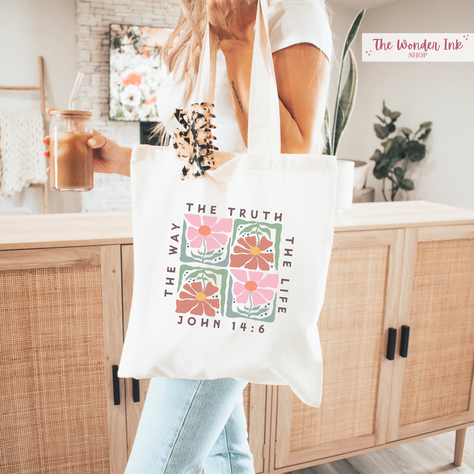 The Way the Truth the Life Christian Tote Bag, Trendy Christian Merch ...