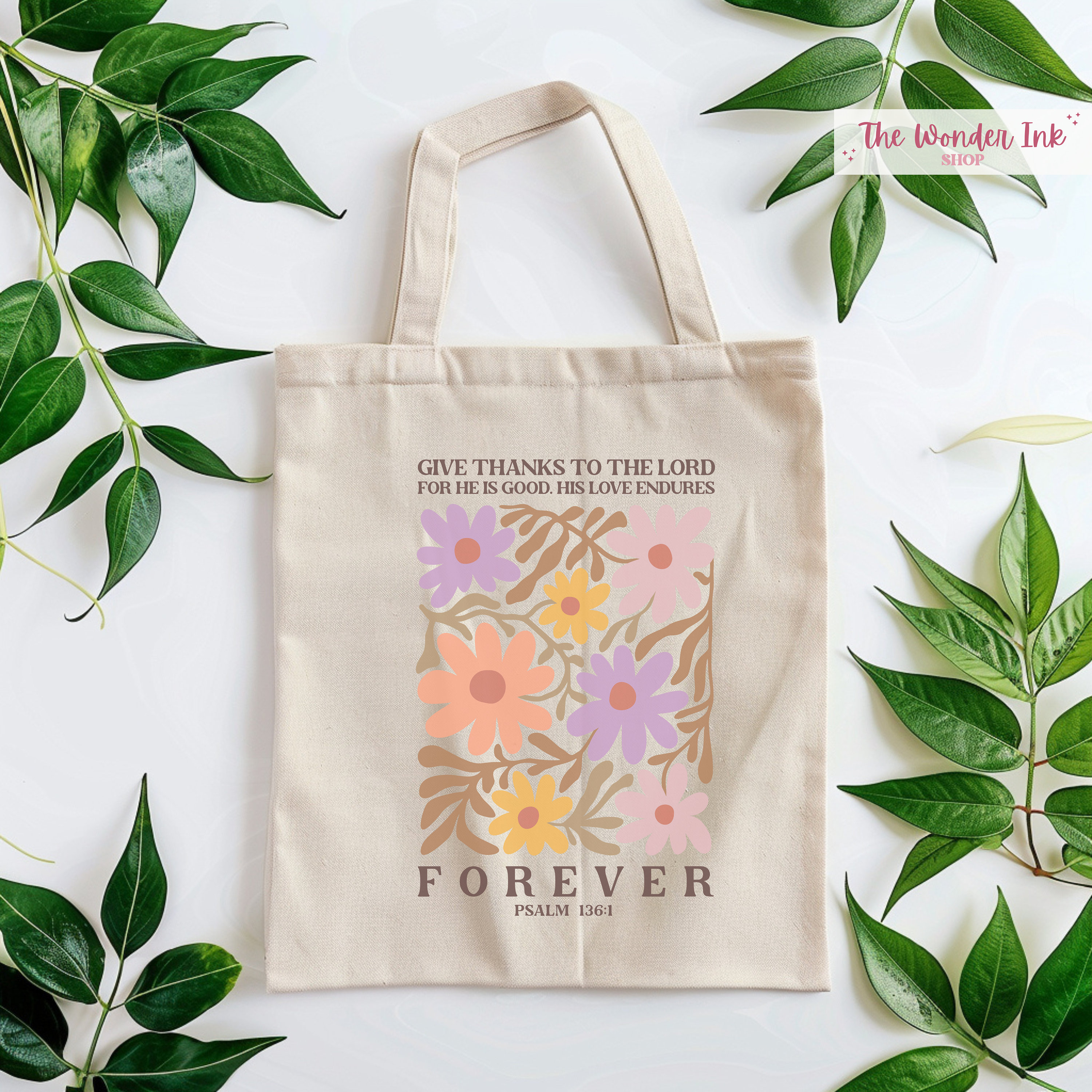 Give Thanks to the Lord Christian Tote Bag, Trendy Christian Merch ...