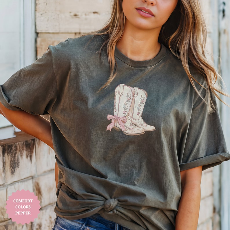 Coquette Cowboy Boots Shirt, Western Cowgirl T-shirt, Yee Haw T-shirt ...