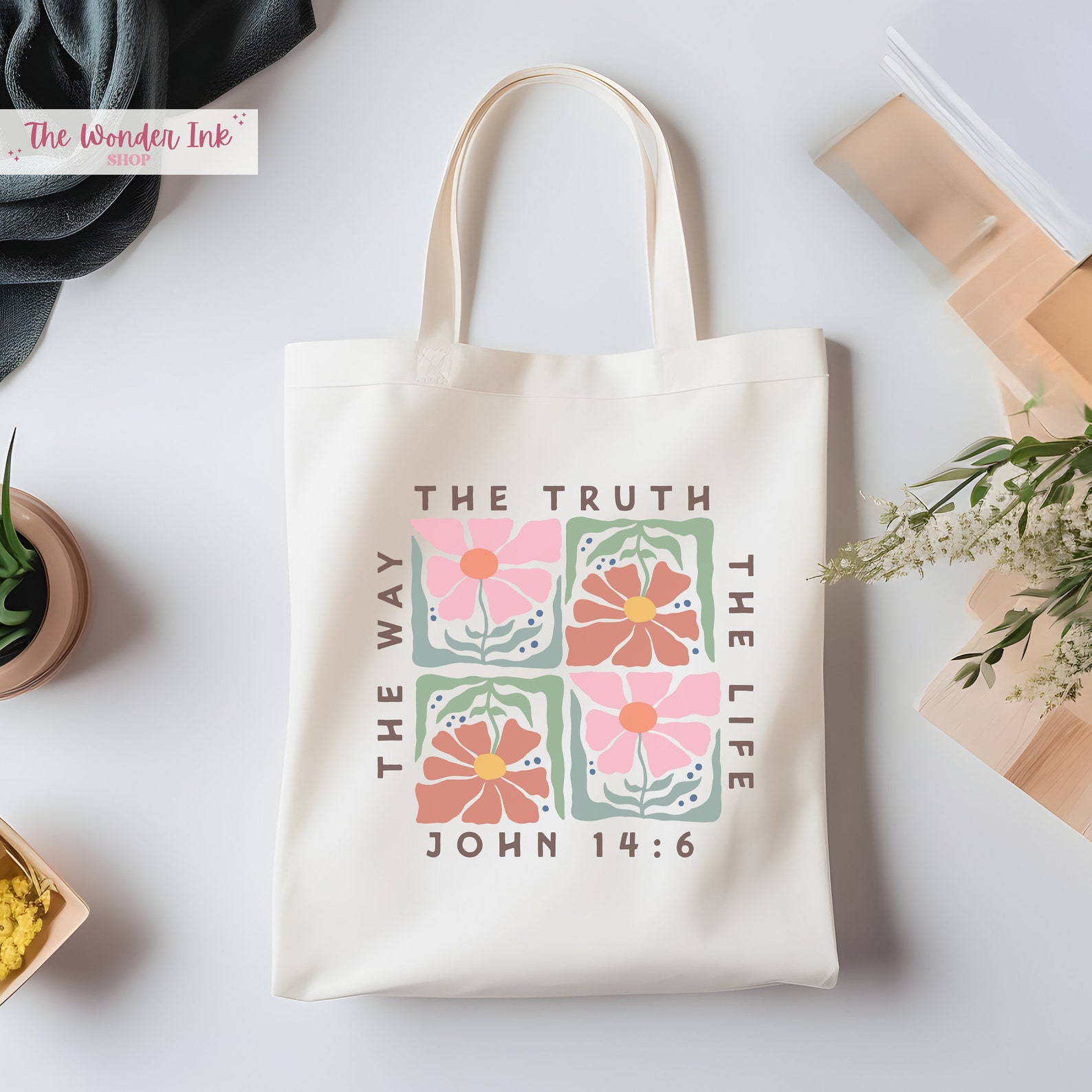 The Way the Truth the Life Christian Tote Bag, Trendy Christian Merch ...