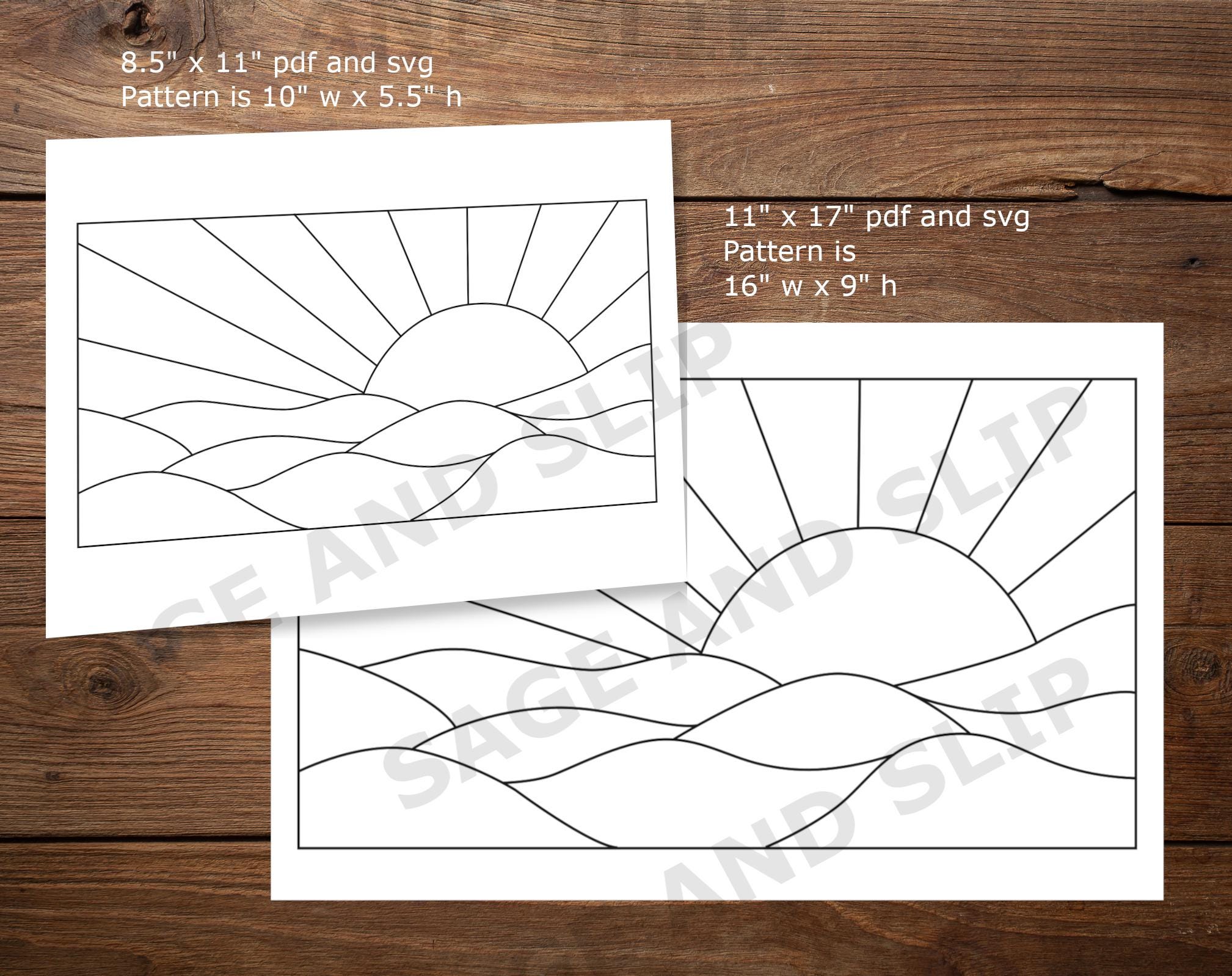 Stained Glass Pattern - Ocean Sunset - Digital Download - PDF and ...