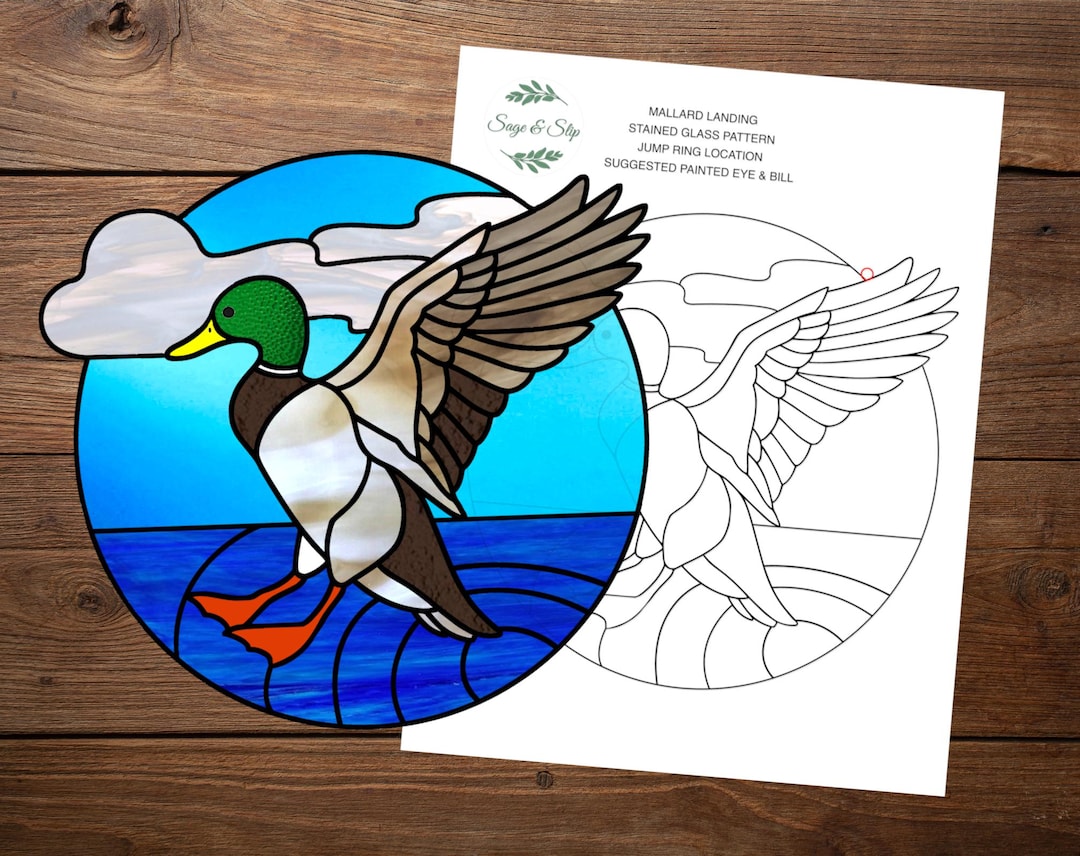 Stained Glass Pattern – Mallard Duck Suncatcher – Beginner DIY ...