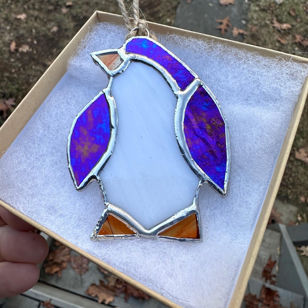 Stained Glass Penguin Ornament-suncatcher - Keepsake Ornament - Etsy