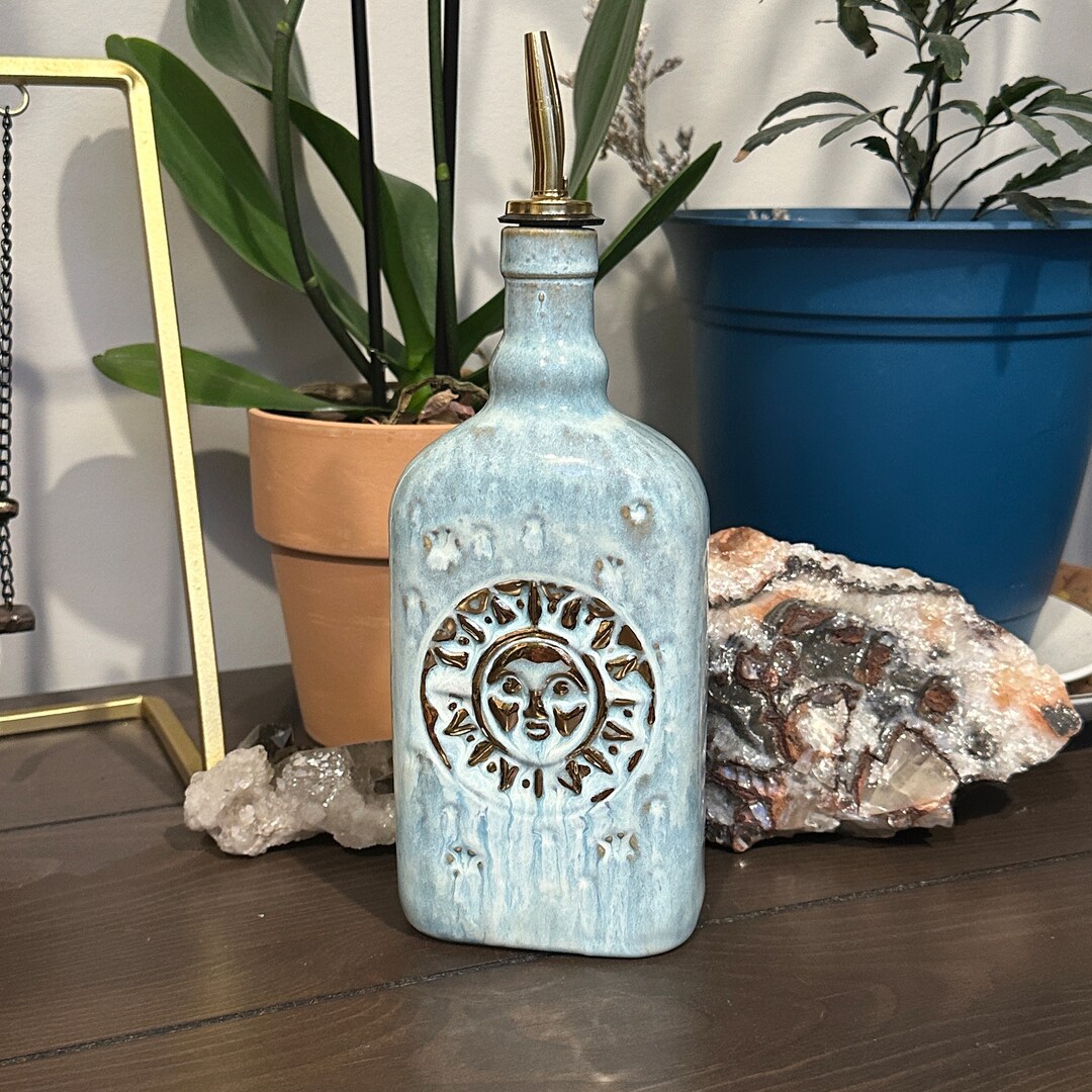 Celestial Ceramic Oil Decanter Bottle 22k Gold Hand Made - Etsy