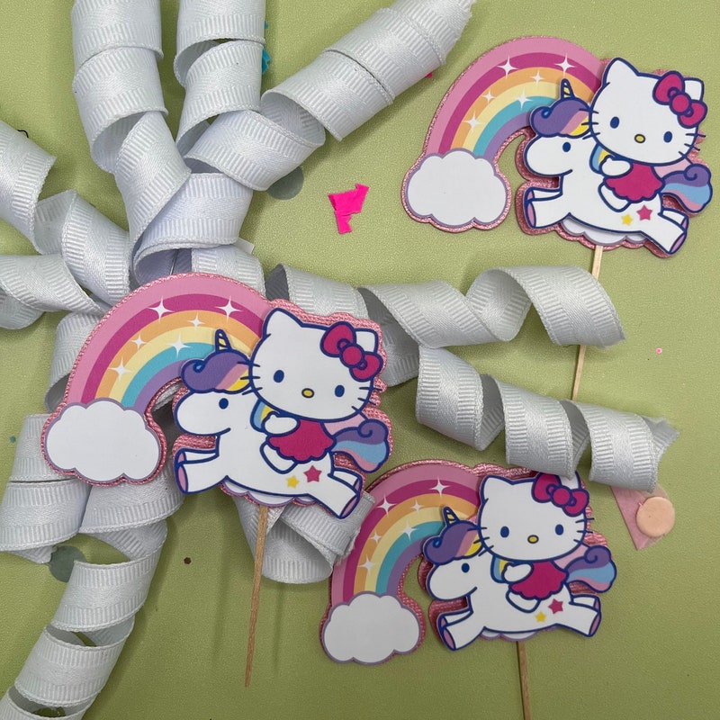 Hello Kittys Cupcake Toppers - Etsy
