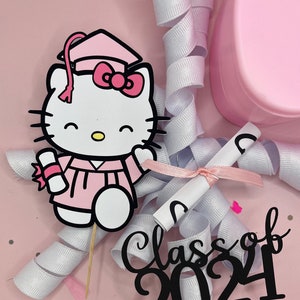 Kawaii Kitty Graduation Cake Topper - Etsy