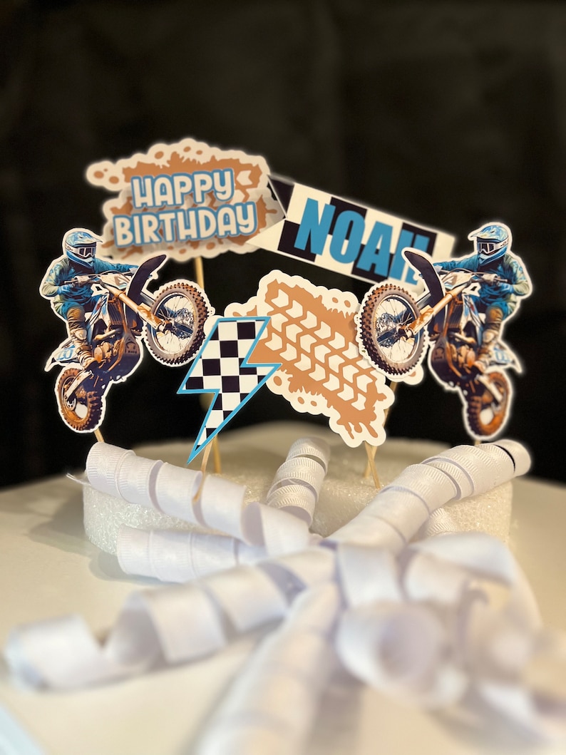 Custom Cupcake Toppers- | Dirt Bike Theme - Etsy