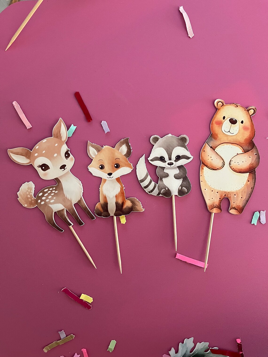 Woodland Forest Friends Cake Toppers - Etsy