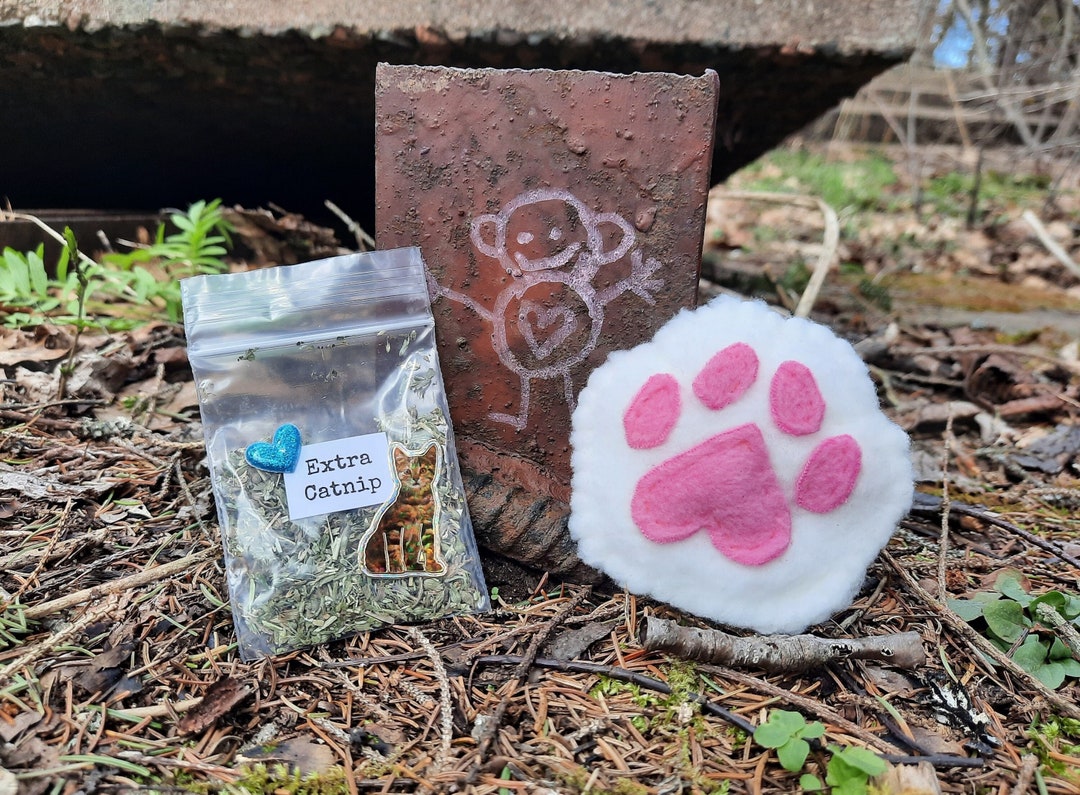 CUTE & Soft Cat Paw Catnip Pouch | Fleece Handmade Refillable Cat Toy ...