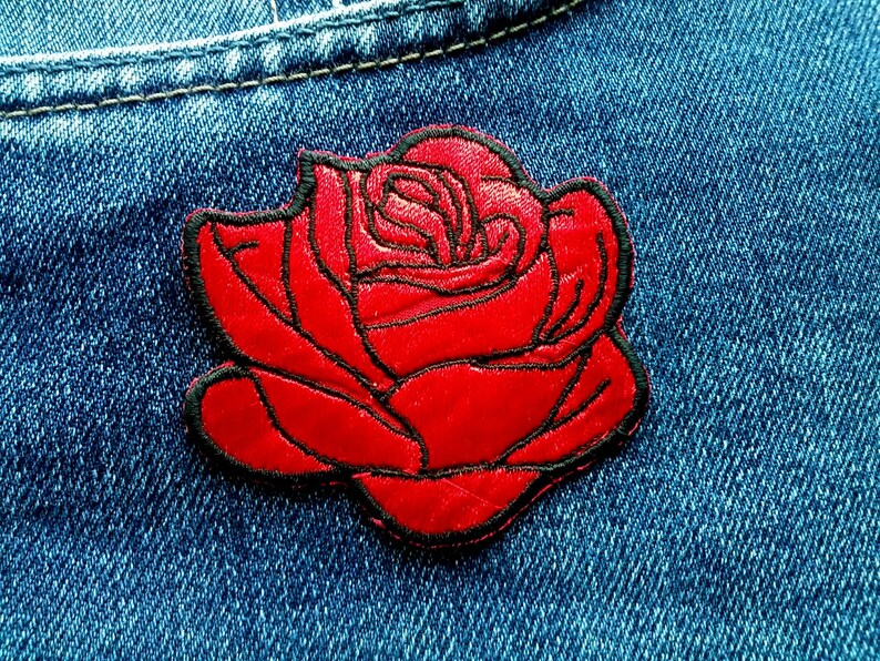Rose Patch Flower Patches Embroidery Iron on Patches Jacket - Etsy