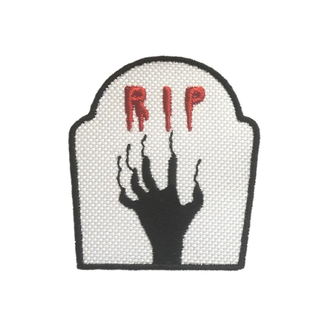 Halloween Tombstone Embroidered Patch: Zombie Hand Applique - Etsy