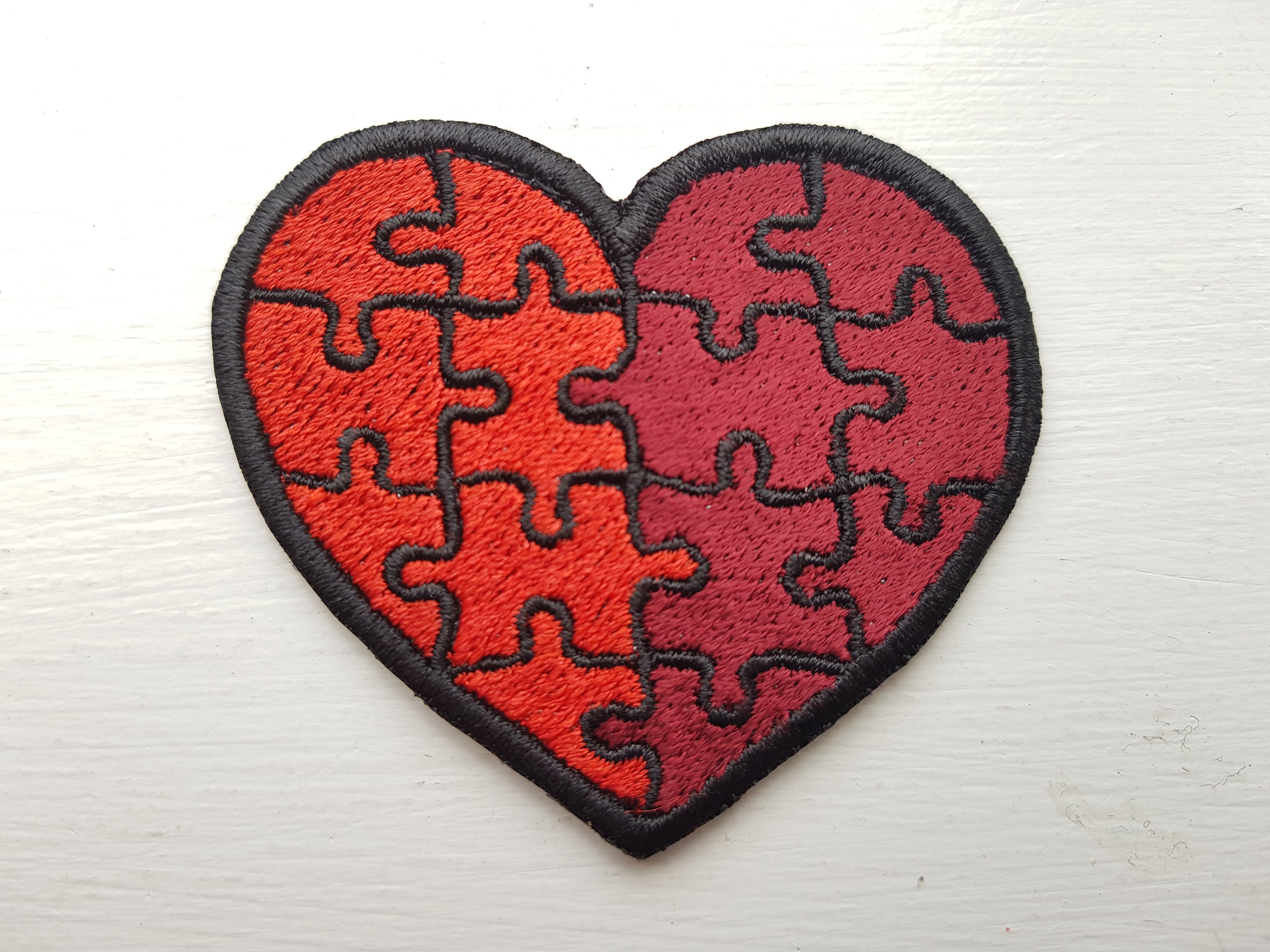 Love Heart Embroidered Iron on Patch Diy Badge Patches for - Etsy UK