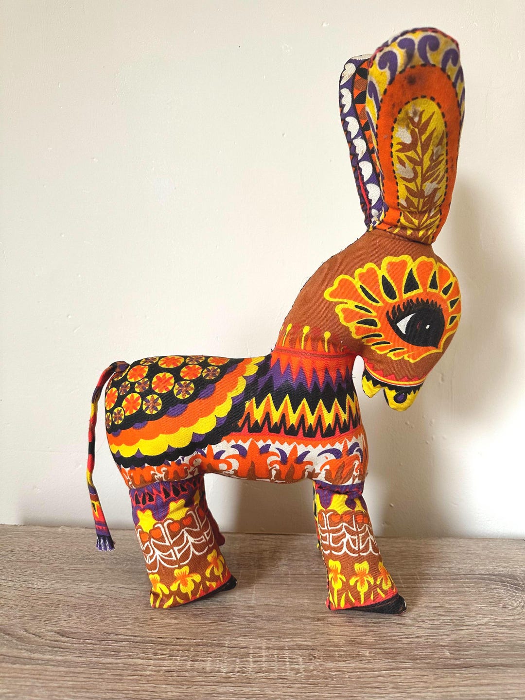 Zonk the Donkey Soft Toy, 1960s Plush, Belinda Lyon Fabric, Cloth Kit ...