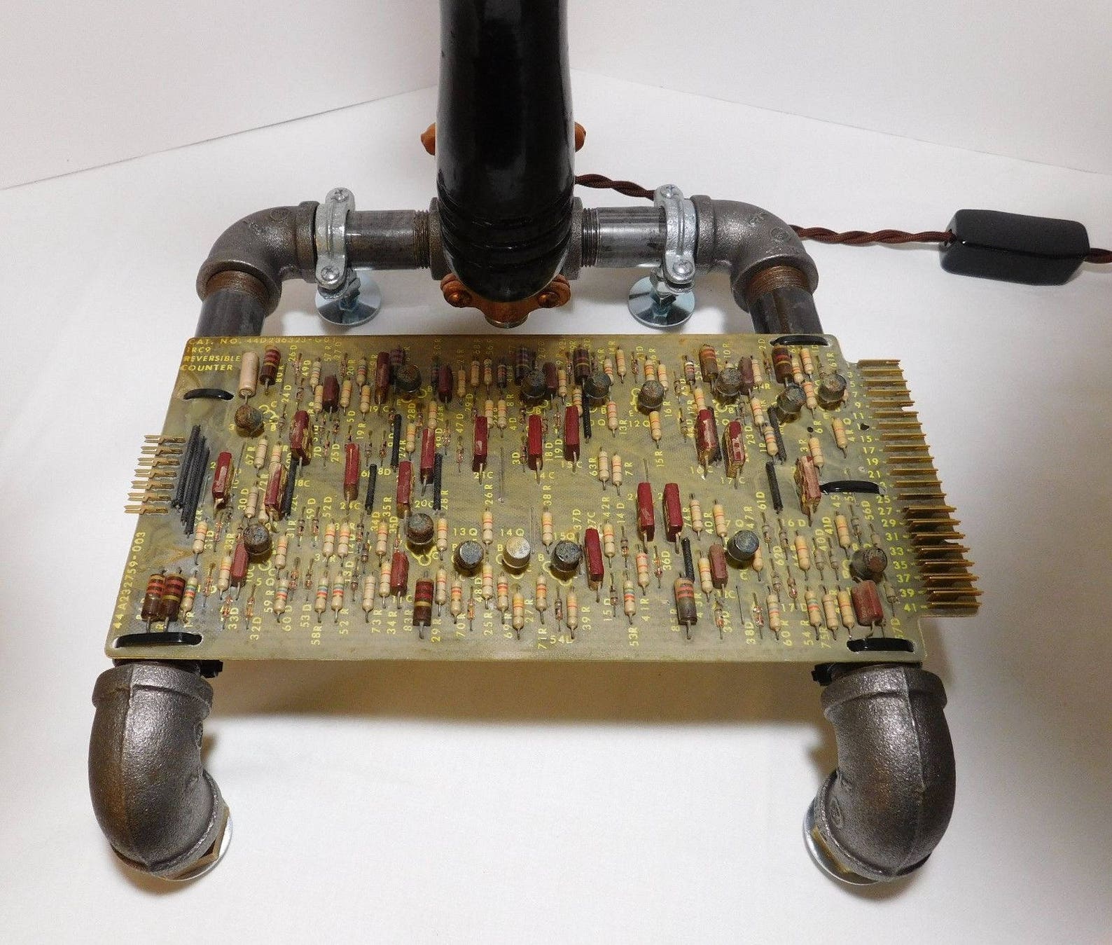 Steampunk Lamp - Circuit Board Lamp - 1920's Volt/cell Tester Lamp ...