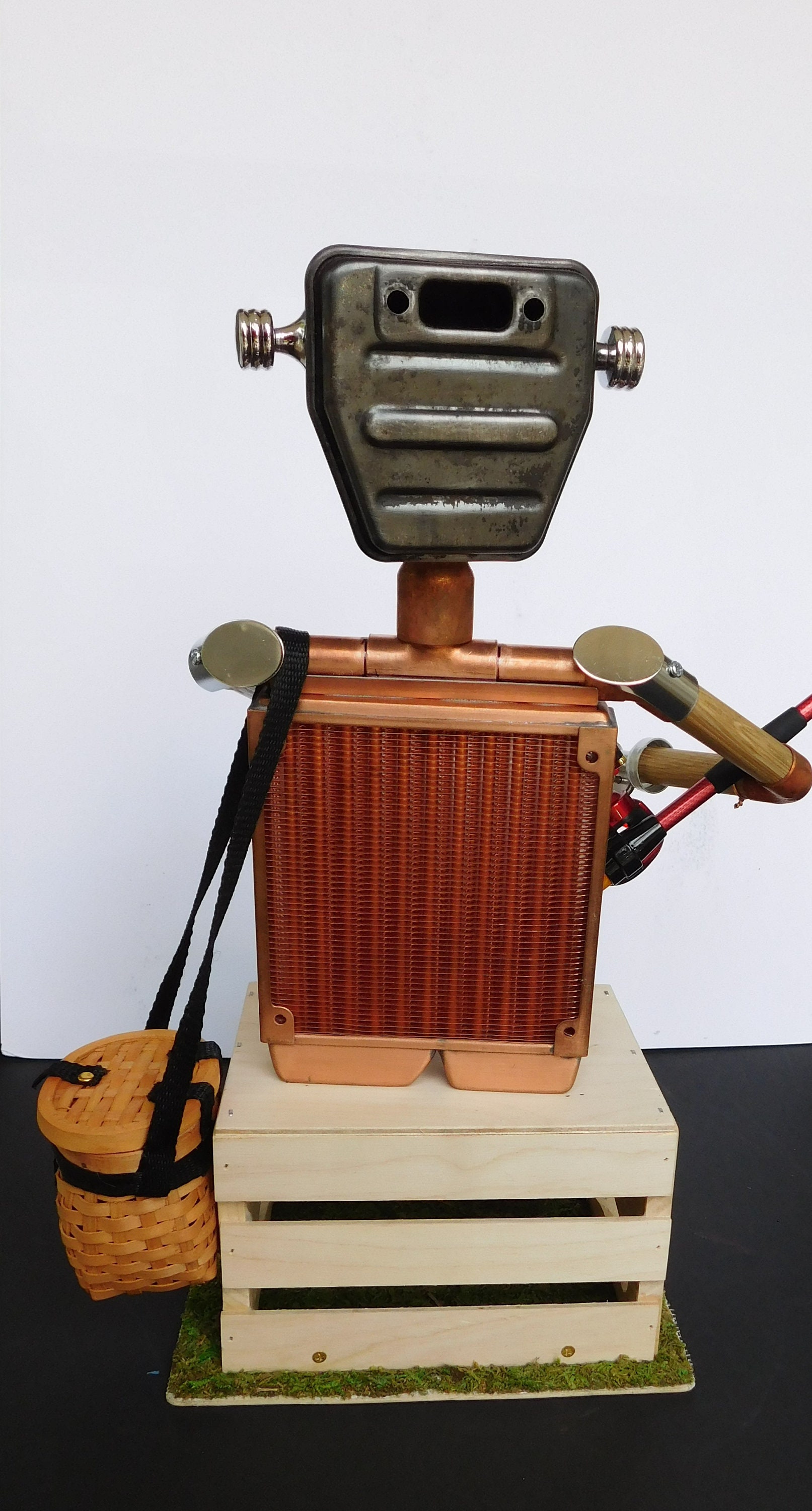 Assemblage Robots, Robot Sculpture, "fritz the Fisherman" - Etsy