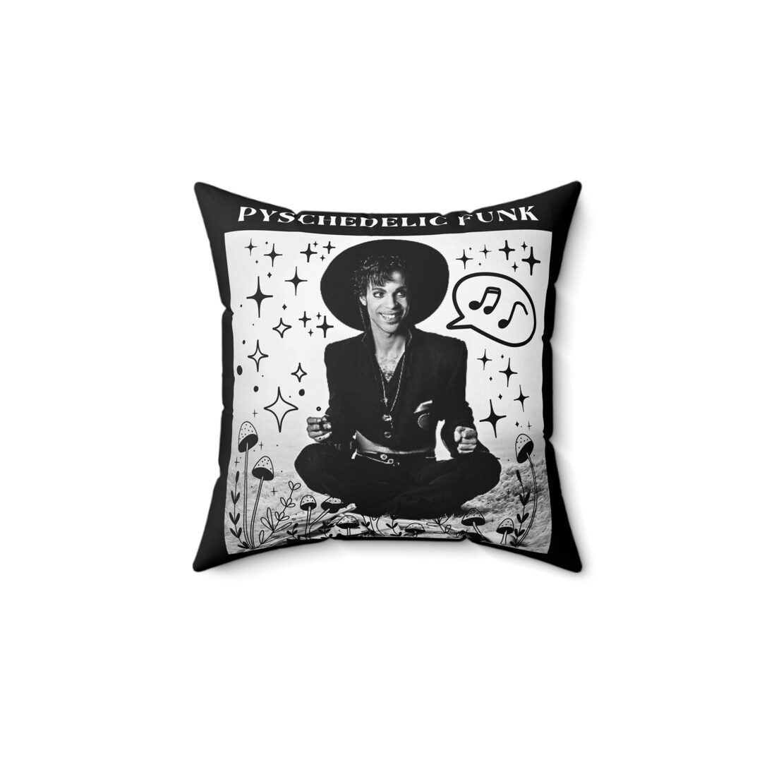 Prince Psychedelic Funk Pillow: Mushroom Music Design - Etsy
