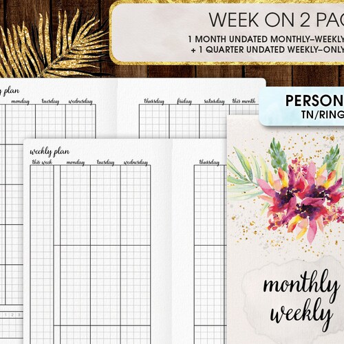 PRINTABLE Personal Habit Tracker and Weekly Cleaning Schedule | Etsy