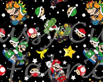 MARIO KART FABRIC Sold by the Half Yard Continuous Cut - Etsy