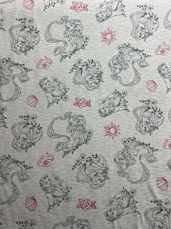 Sewing & Fiber Disney Princess Knit Cotton Fabric Sketch Materials ...
