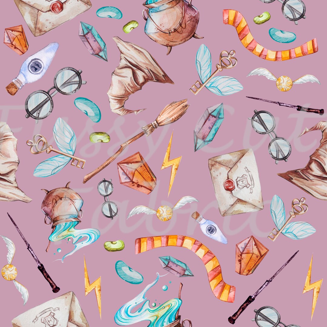 Wizard Item Scatter on Purple Wizard Hat and Glasses - Etsy