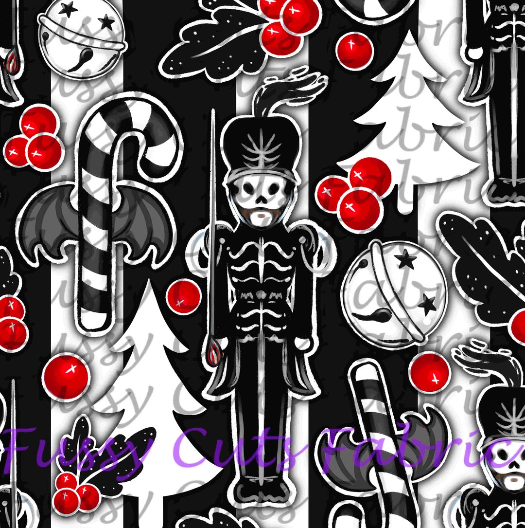 Goth Nutcracker on Black and White Stripes Alternative - Etsy