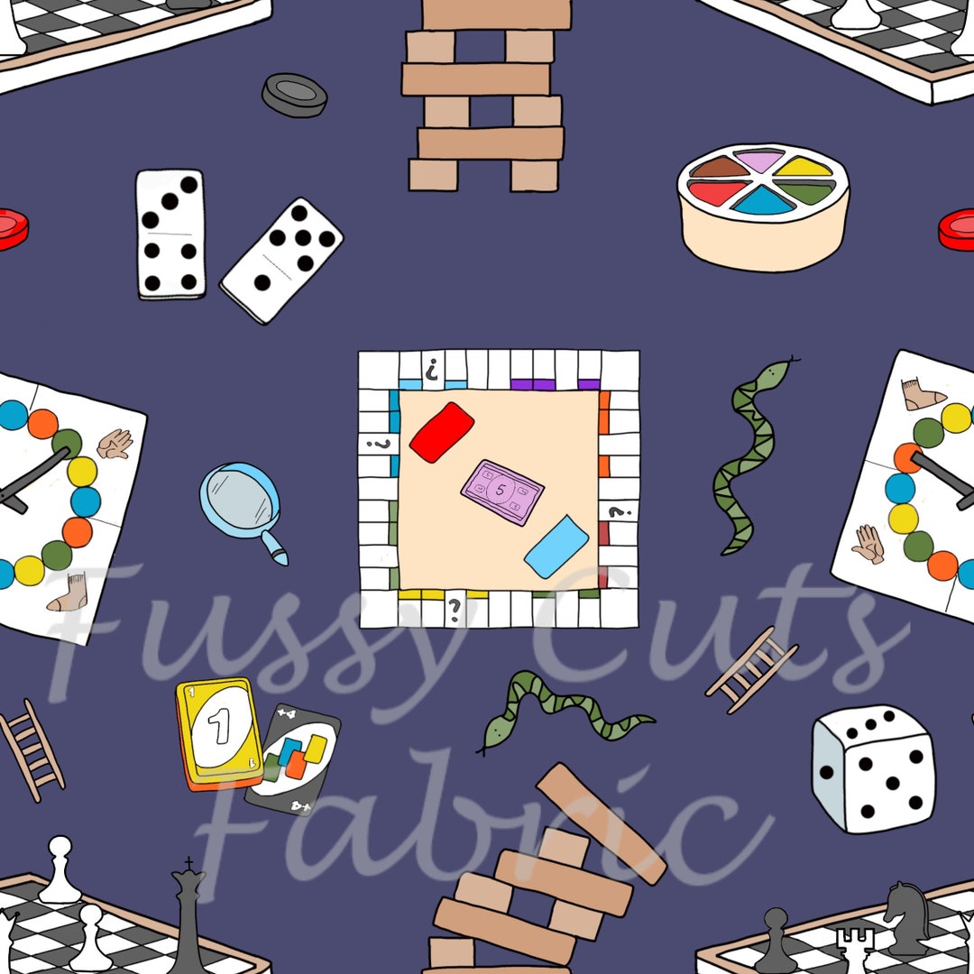 Game Nights Fabric Board Game Fabric Custom Game Nights - Etsy