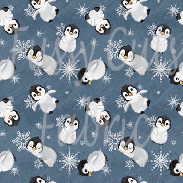 Penguin Fabric - Etsy