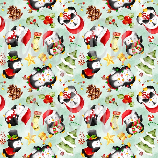Penguin Fabric - Etsy