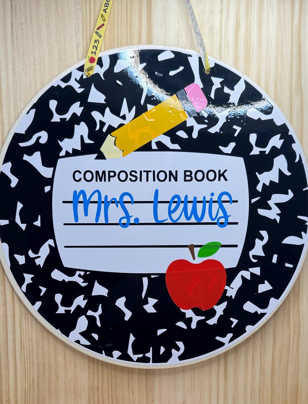 Teacher Welcome Door Sign - Composition Book - Etsy