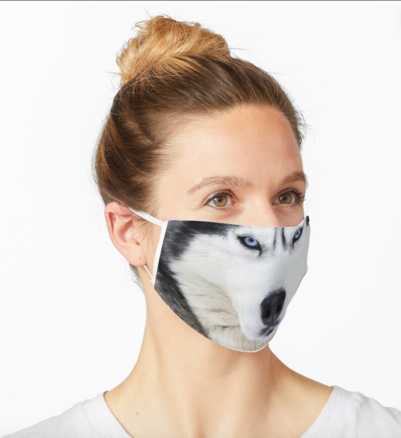 Husky Dog Face Mask Washable Fabric Face Mask With Removable - Etsy