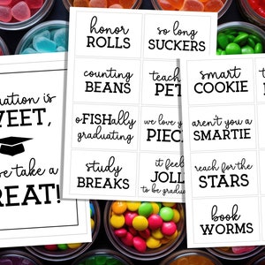 Graduation Candy Labels, Printable Graduation Party, Candy Buffet ...