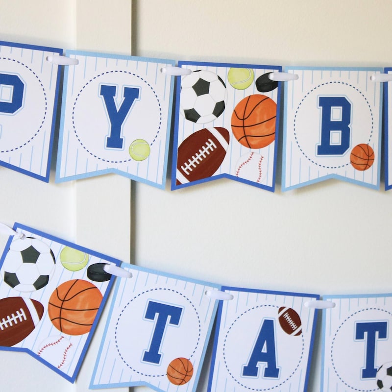 Sports Ball Birthday Banner - Etsy