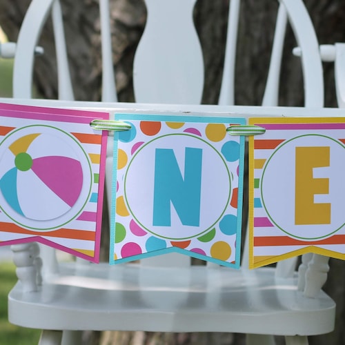 Beach Ball Birthday Banner Pool Party Birthday Decorations - Etsy