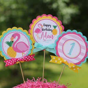 Flamingo Pineapple Decorations Centerpiece Sticks, Pink Flamingo ...