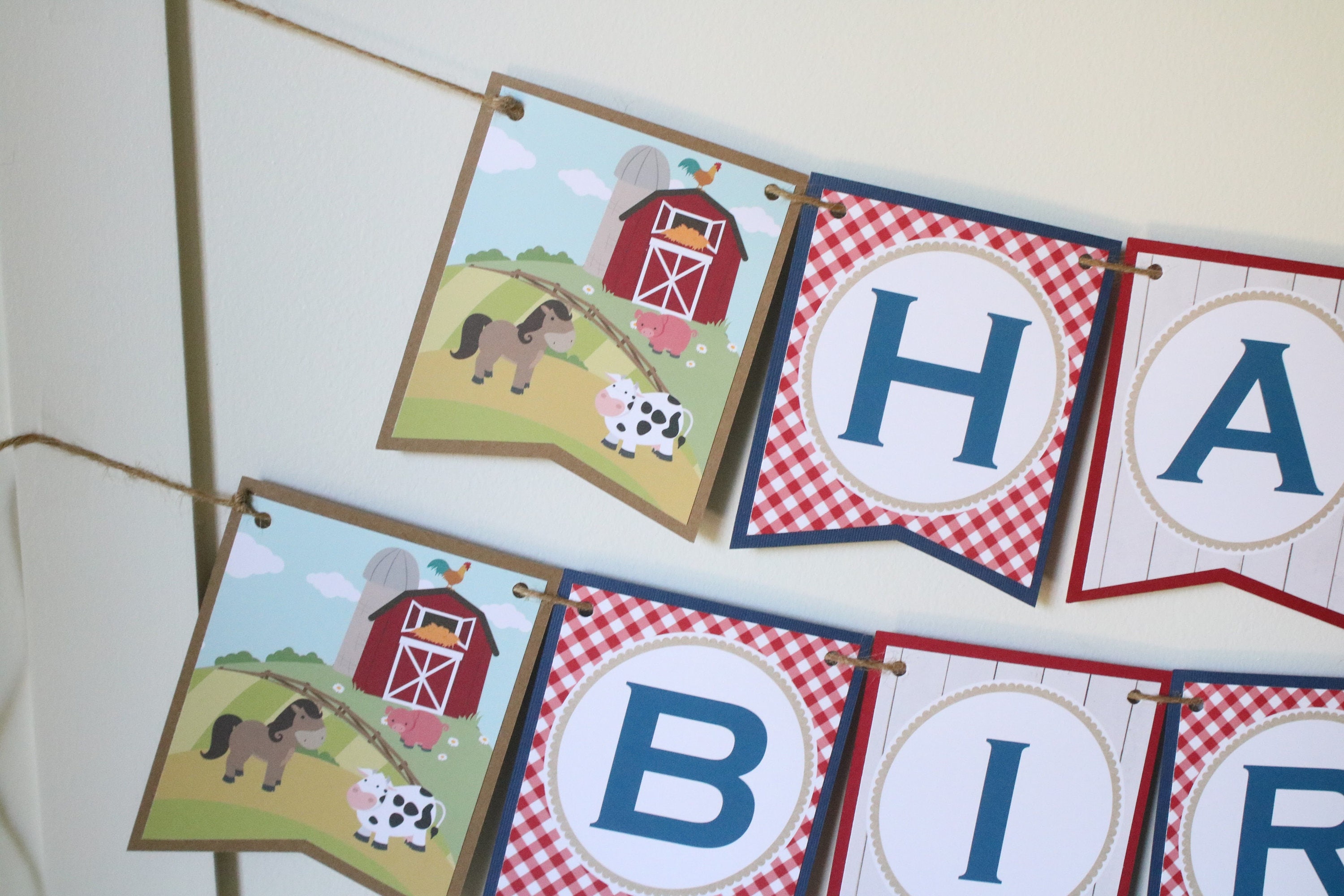 Farm Birthday Banner Farm Happy Birthday Banner Barnyard | Etsy