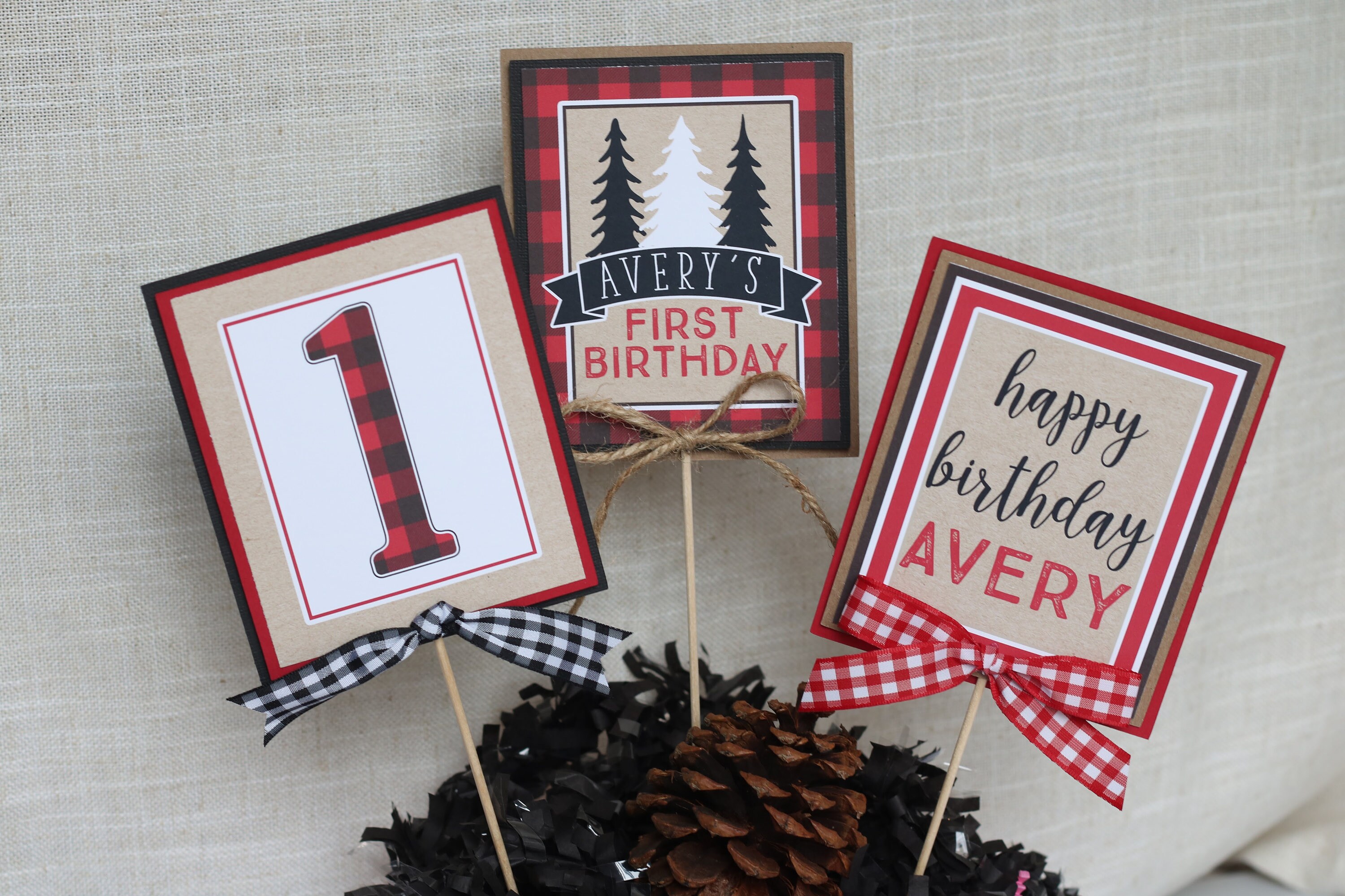 Lumberjack Buffalo Plaid Centerpiece Stickslumberjack Table - Etsy