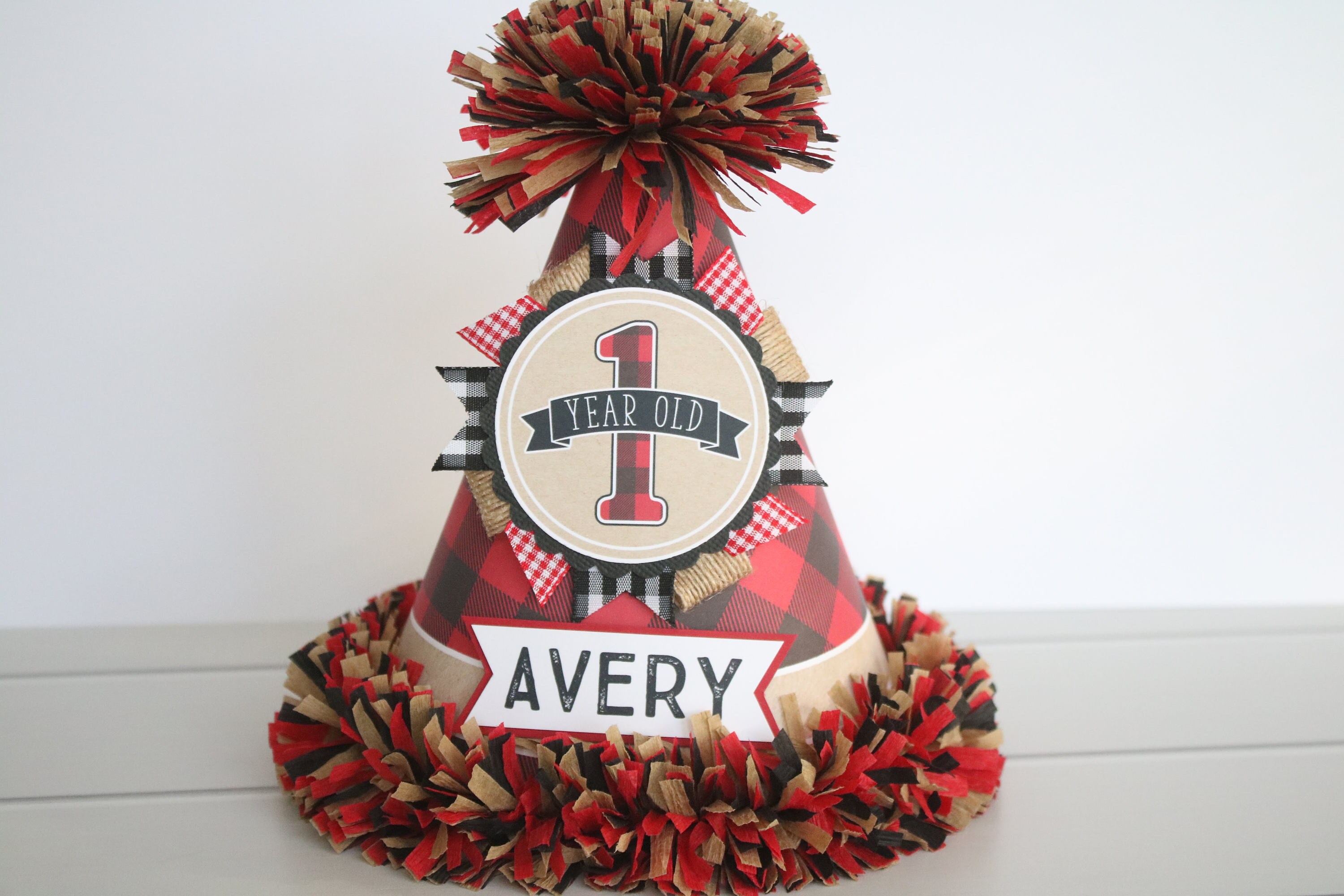 Lumberjack Buffalo Plaid Birthday Party Hat Lumberjack - Etsy