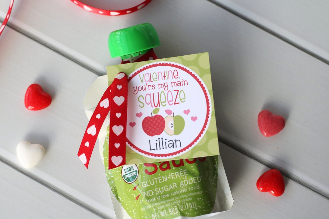 Applesauce Valentine, Printable Main Squeeze Valentine, Personalized ...