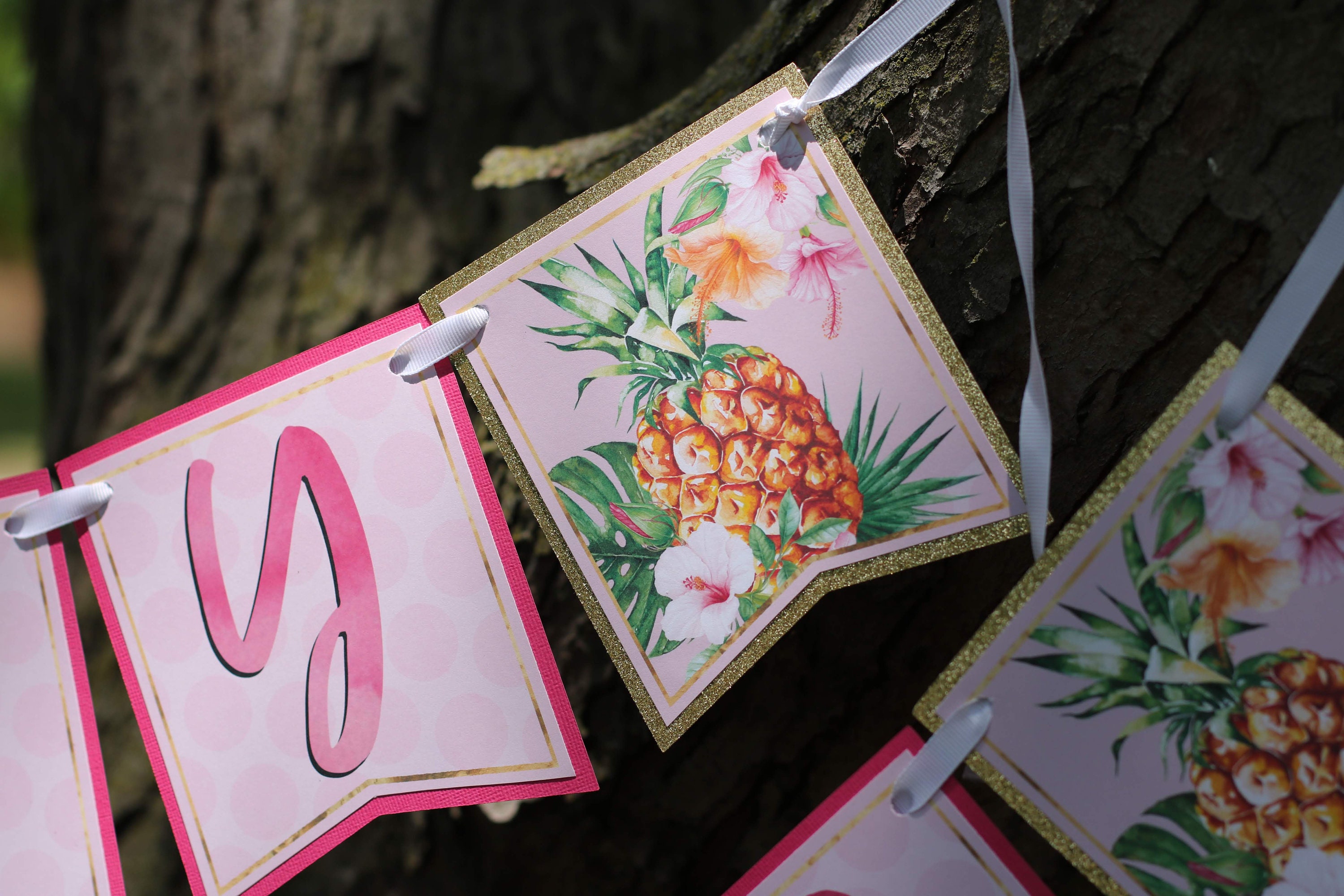 Pineapple Birthday Banner Party Like A Pineapple Luau Pool - Etsy