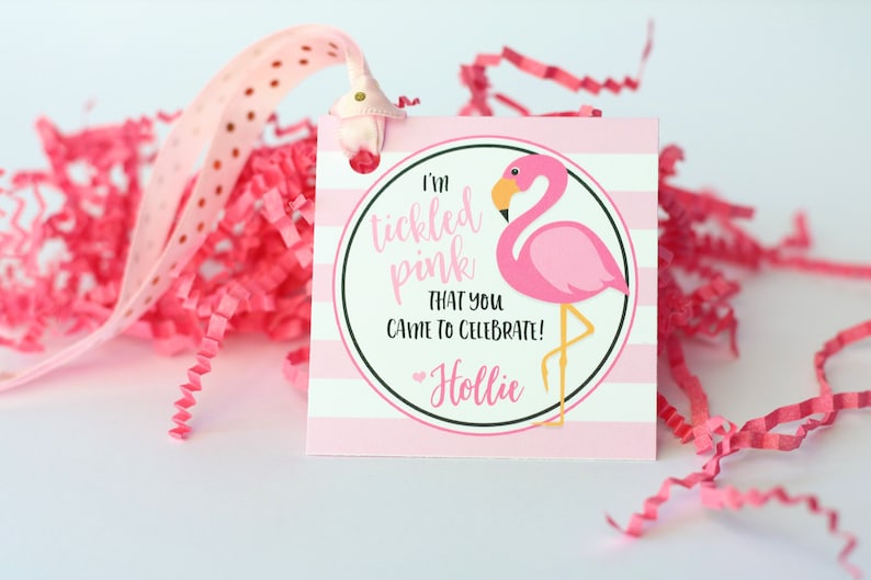 Flamingo Birthday Party Favor Tags/stickers Flamingo - Etsy