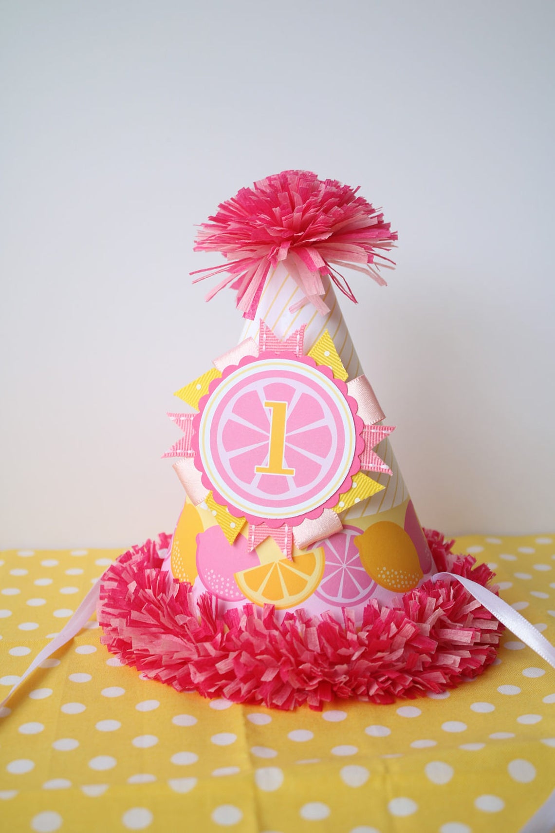 Pink Lemonade Party Hat First Birthday Birthday Party Hat - Etsy