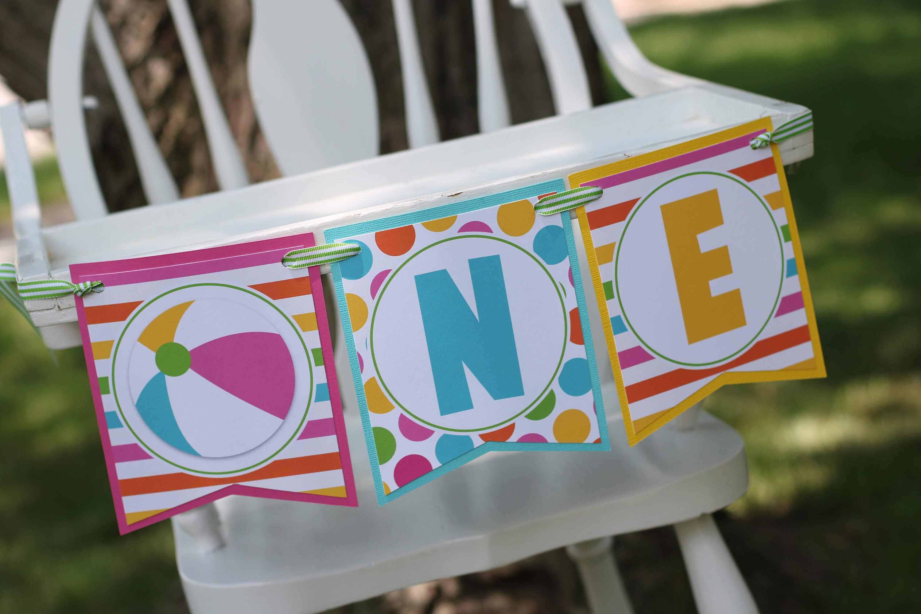 Beach Ball GIRL High Chair Banner Pool Party Birthday High - Etsy