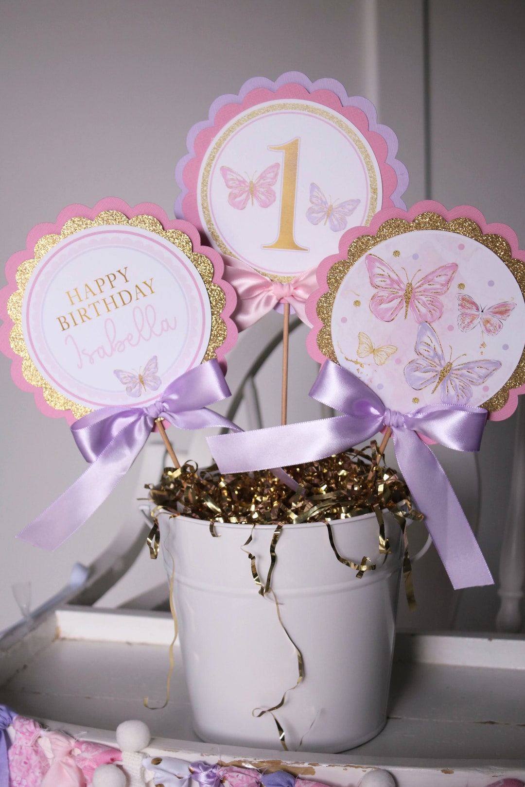 Butterfly Birthday Centerpiece, Butterfly 1st Birthday Party Decor ...
