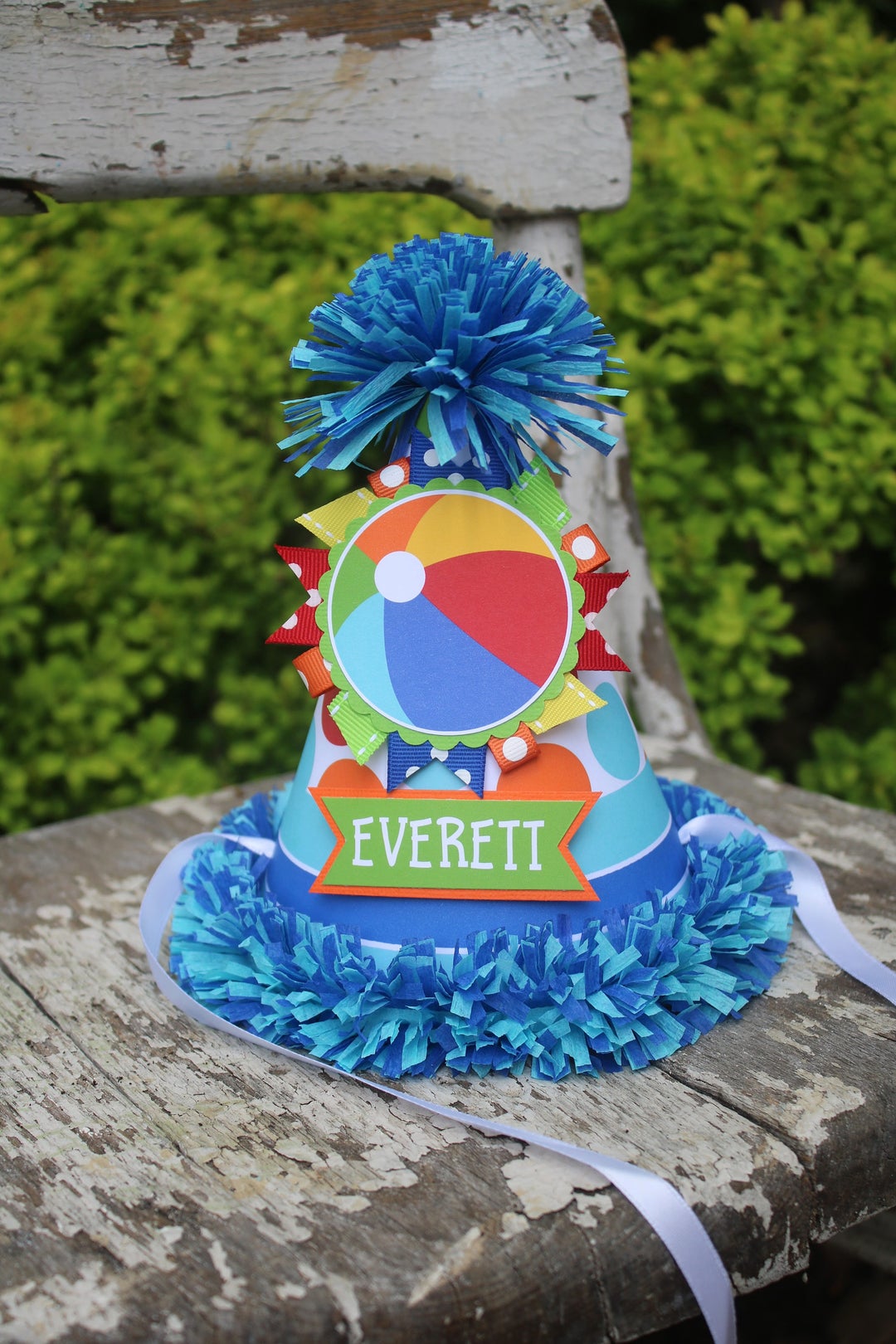 Beach Ball Party Hat - Beach Ball Birthday - First Birthday Party ...