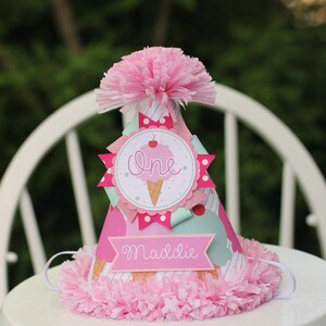 Ice Cream Birthday Party Hat, First Birthday Hat, Ice Cream First ...