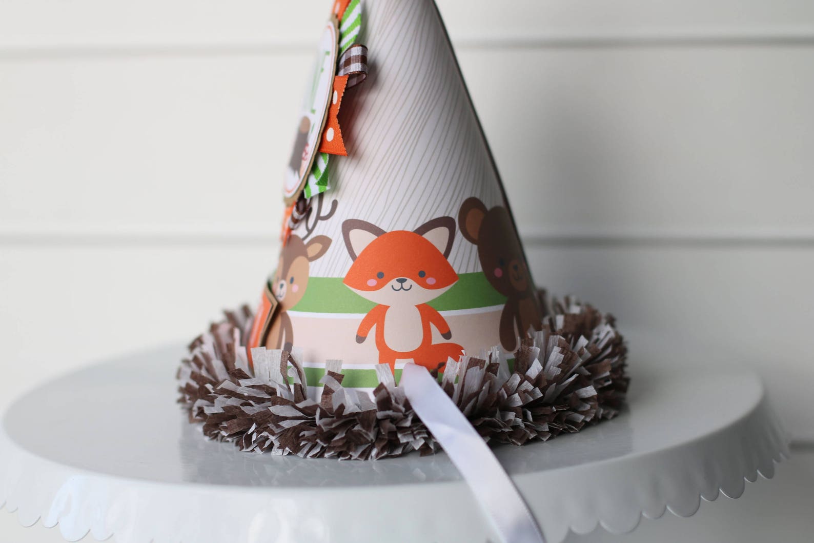 Woodland Animals Birthday Hat Fox Deer Raccoon Birthday | Etsy