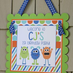 Monster Birthday Welcome Door Sign - Little Monster Birthday ...