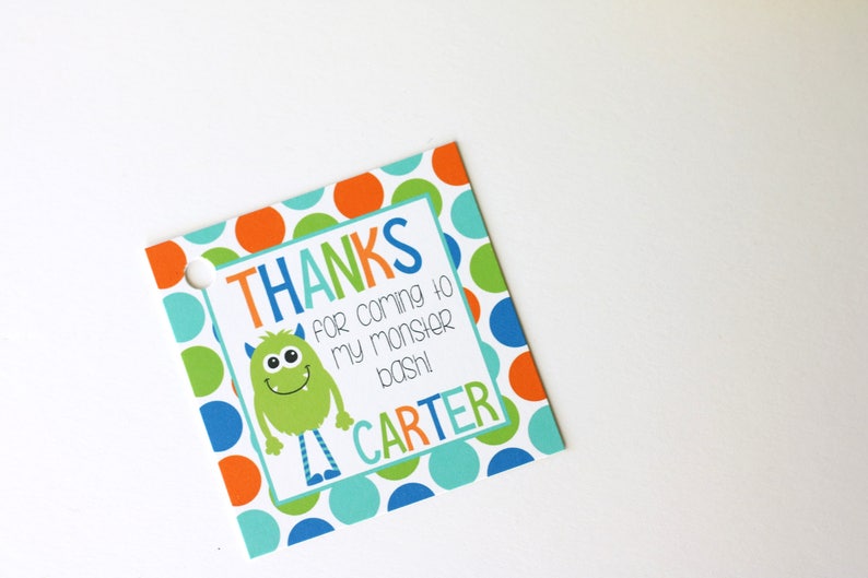 Monster Birthday Party Favor Tags/stickers Monster Birthday - Etsy